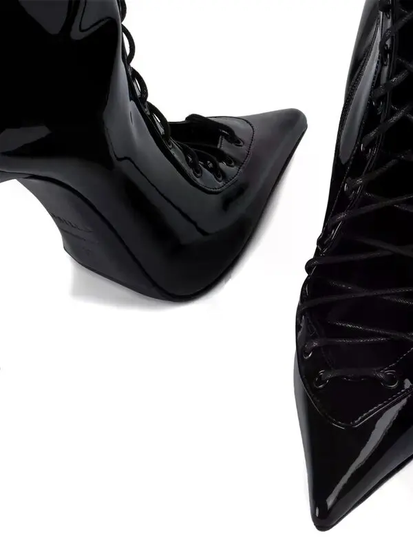 LE SILLA 100mm Colette Lace-up Boots - Black