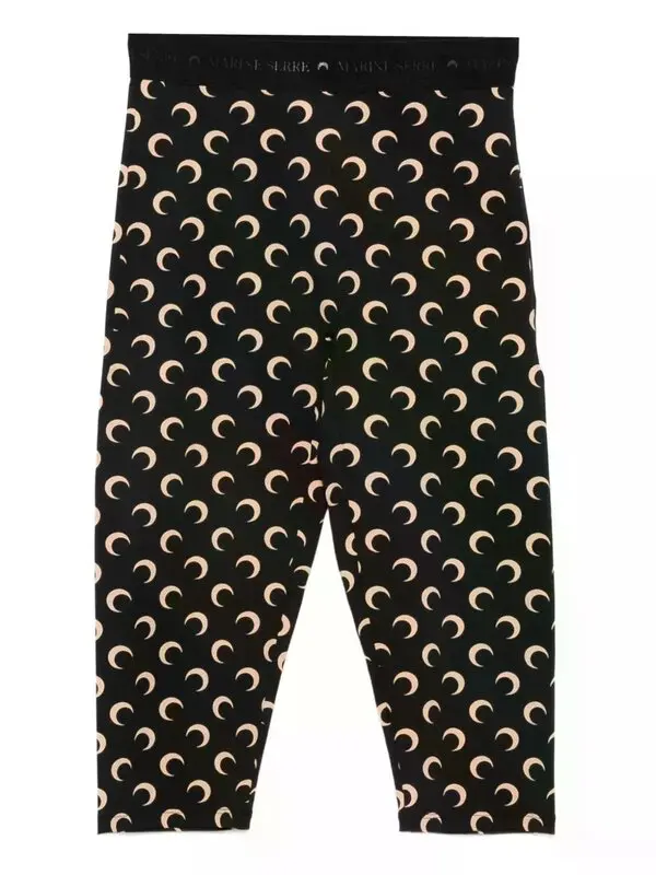 MARINE SERRE Crescent Moon-print Trousers - Black