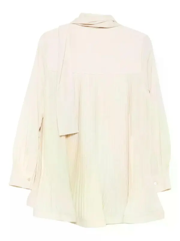 P.a.r.o.s.h Pleated Tie-neck Top
