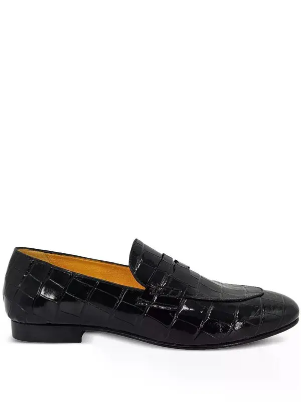 MADISON.MAISON Crocodile-effect Penny Loafers