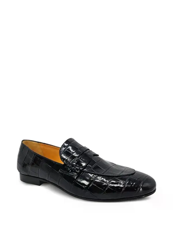 MADISON.MAISON Crocodile-effect Penny Loafers