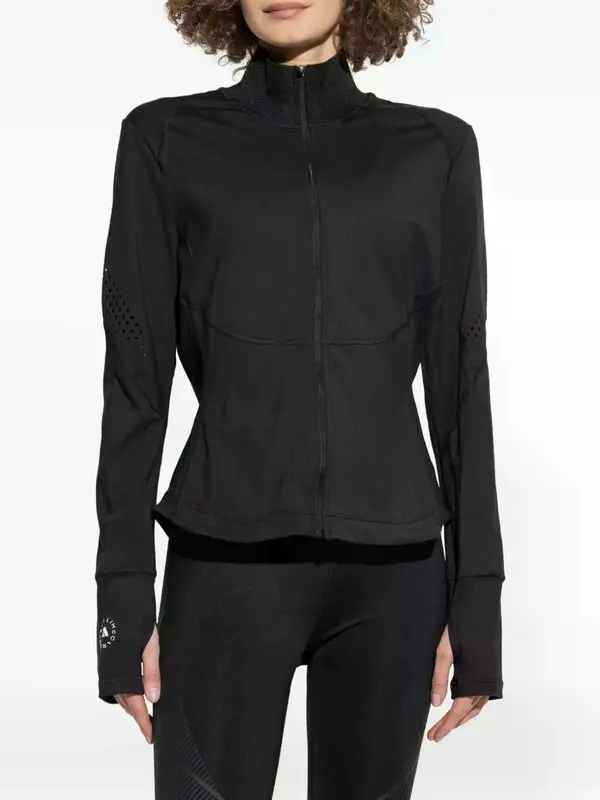 Adidas By Stella McCartney Laser-cut Zip-up Jacket - Black
