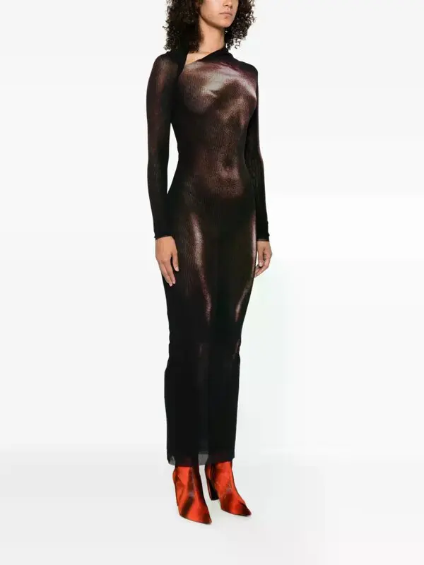 JEAN PAUL GAULTIER Body-print Long Dress - Black