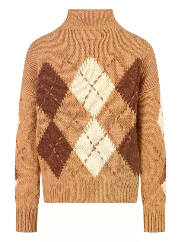 Ermanno Scervino Diamond-pattern Mock-neck Sweater