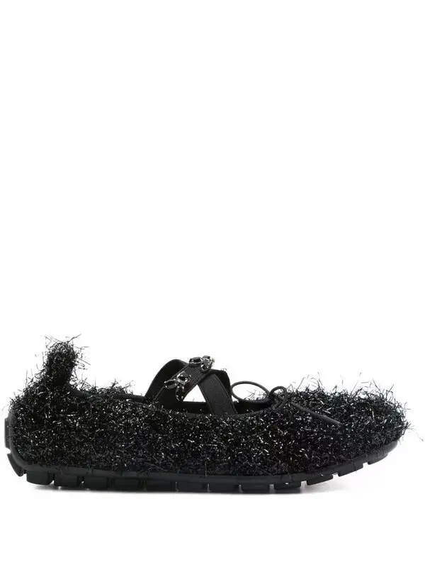 Simone Rocha Embellished Frill Ballet Flats