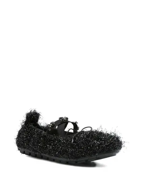 Simone Rocha Embellished Frill Ballet Flats