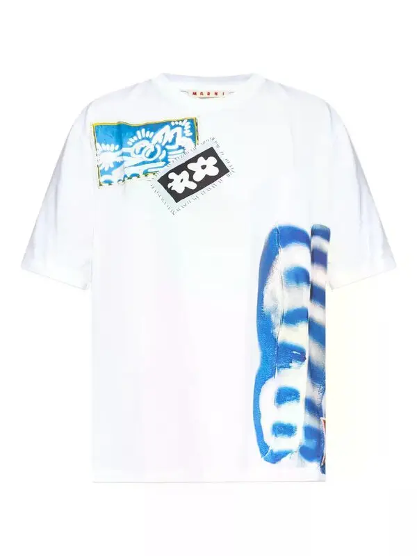 Marni Patchwork Print T-shirt - White