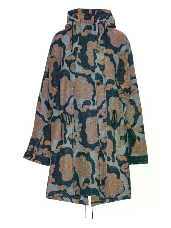 Henrik Vibskov Abstract Print Hooded Coat