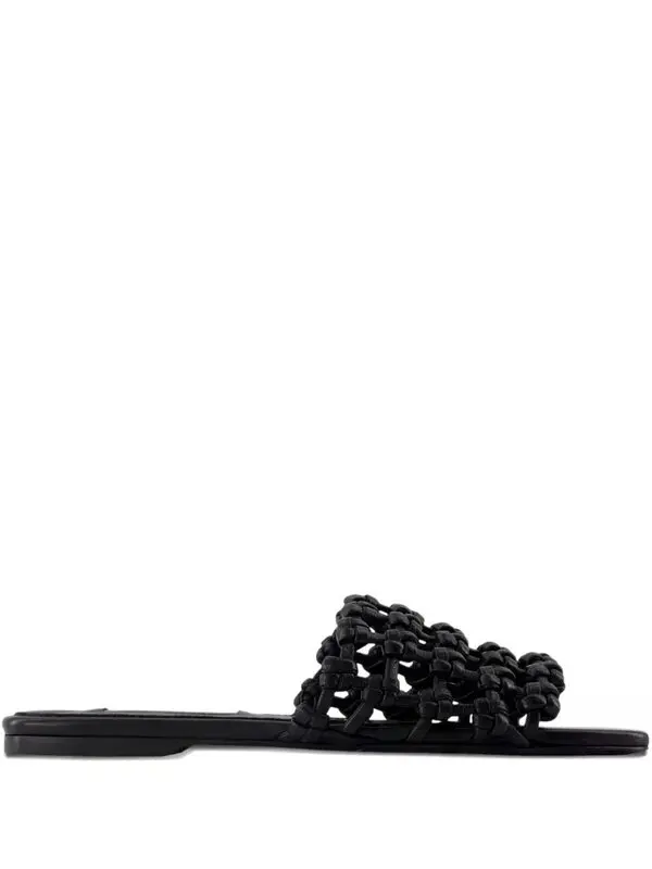 TOTEME Braided Leather Sandals - Black