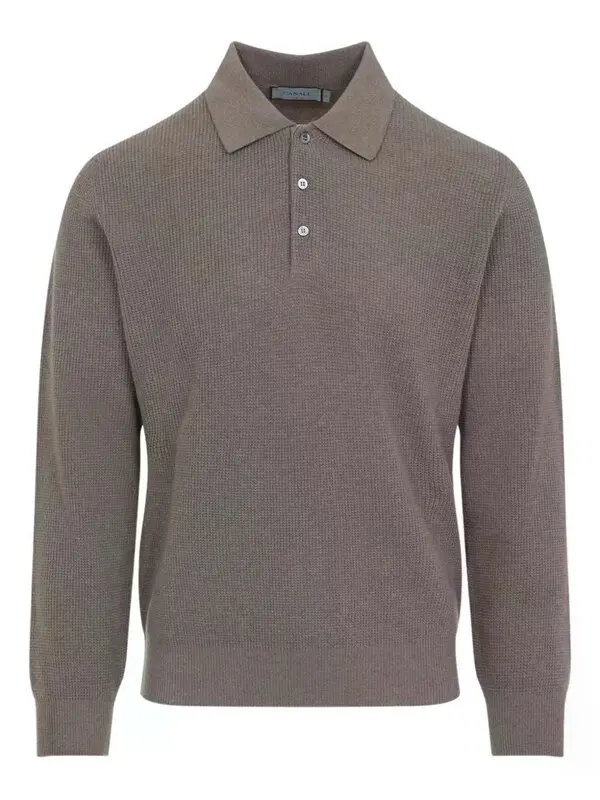 Canali Waffle-knit Polo Shirt