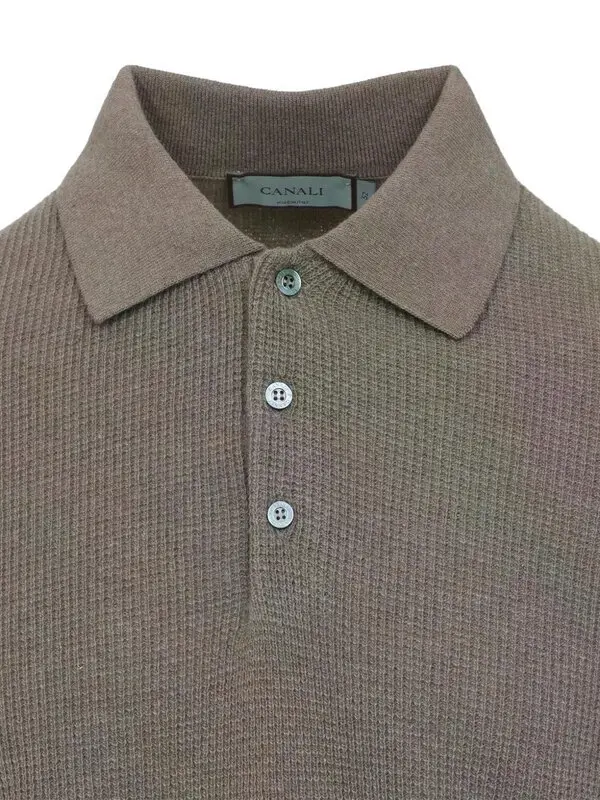 Canali Waffle-knit Polo Shirt