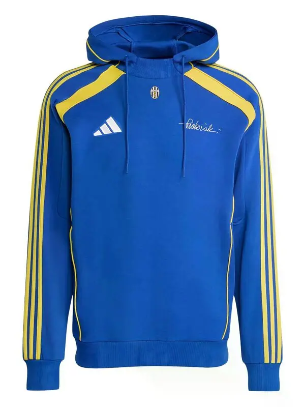 Adidas Three-stripe Hooded Sweatshirt - Blue
