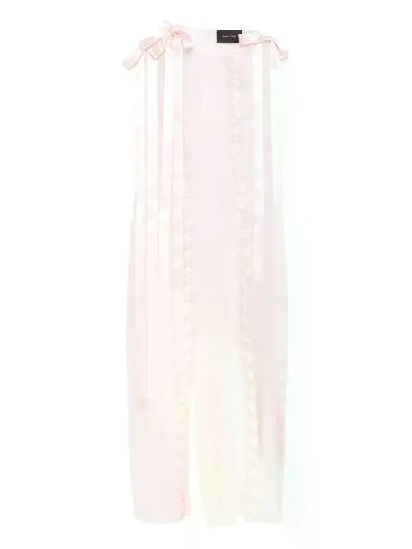 Simone Rocha Ribbon-trimmed Sleeveless Midi Dress - Pink