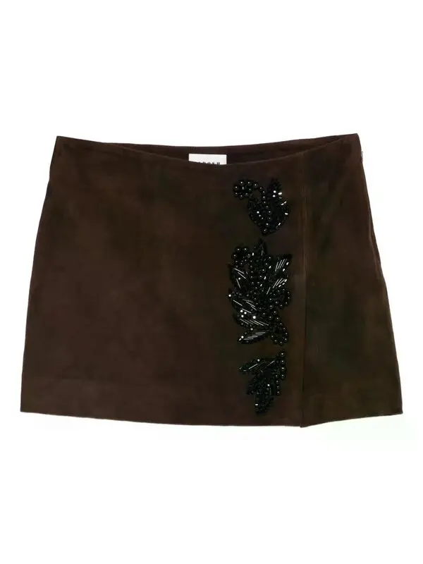 P.a.r.o.s.h Beaded Suede Mini Skirt