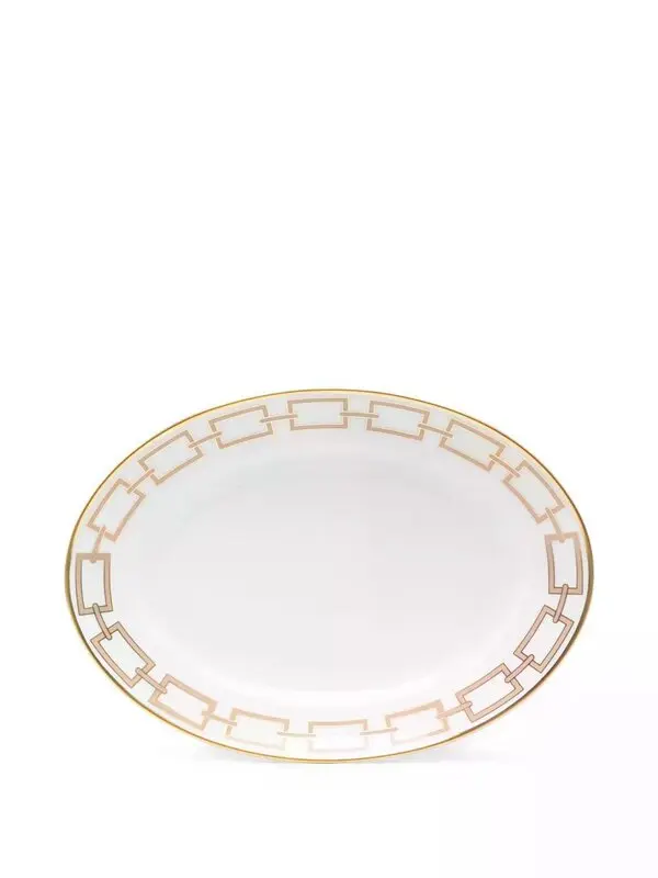 GINORI 1735 Oval-frame Gold-edged Platter - White