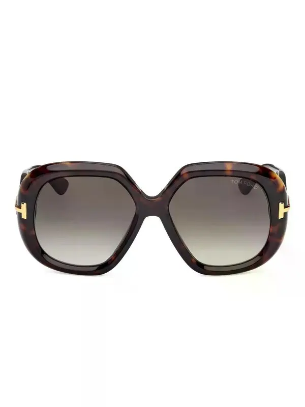 TOM FORD Geometric Frame Sunglasses - Brown