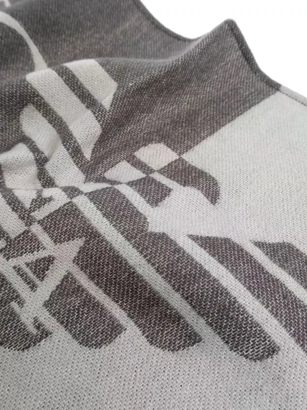 Emporio Armani Logo Wool Scarf - Grey