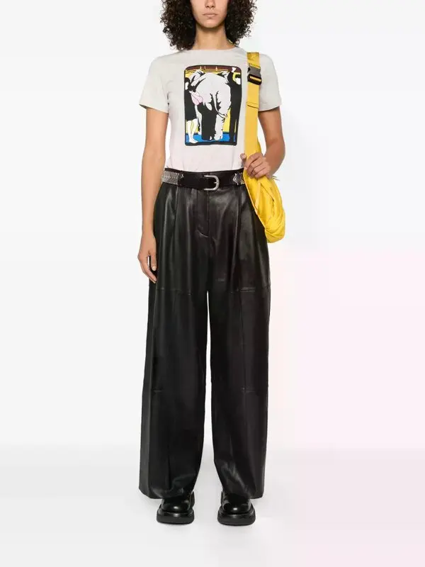 P.a.r.o.s.h Leather Wide Leg Trousers