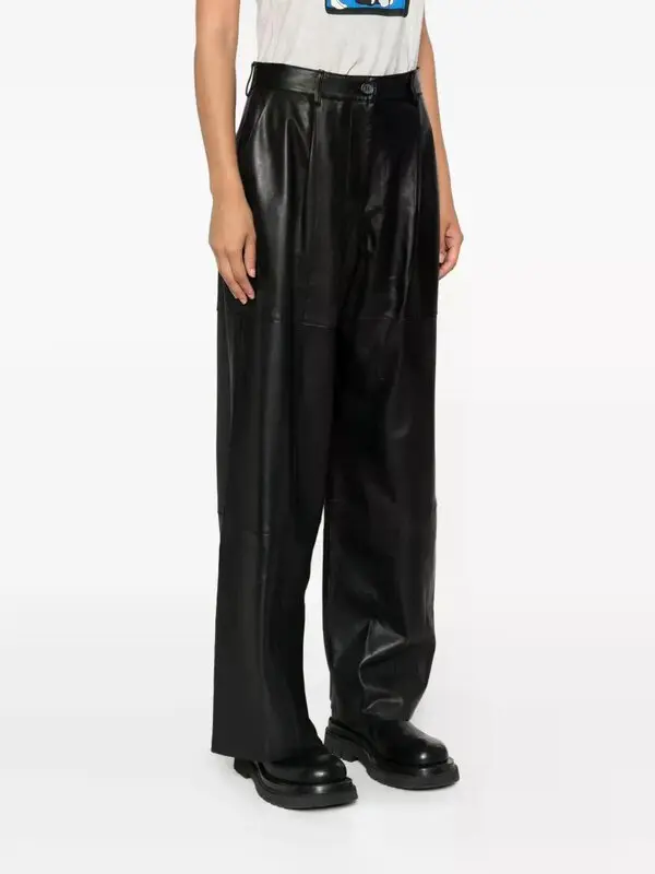 P.a.r.o.s.h Leather Wide Leg Trousers