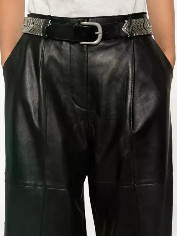 P.a.r.o.s.h Leather Wide Leg Trousers