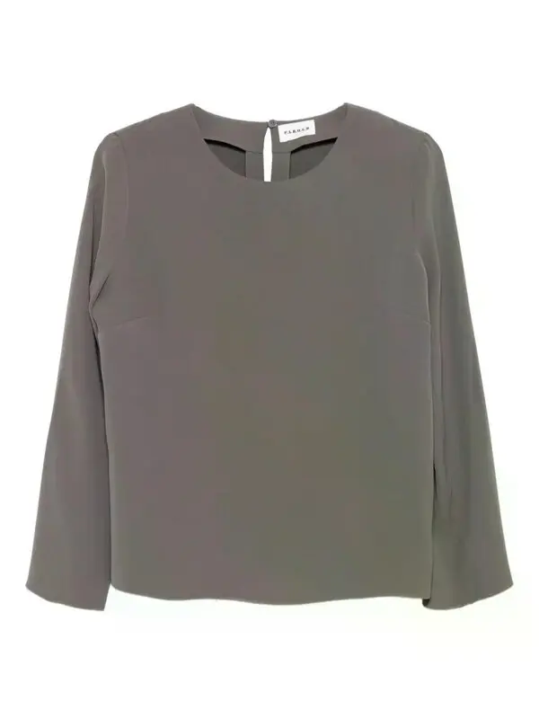 P.a.r.o.s.h Keyhole-back Long-sleeve Top - Grey