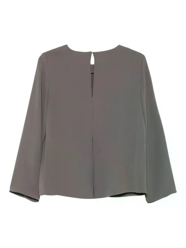 P.a.r.o.s.h Keyhole-back Long-sleeve Top - Grey