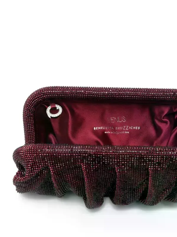Benedetta Bruzziches Embellished Gathered Clutch - Red