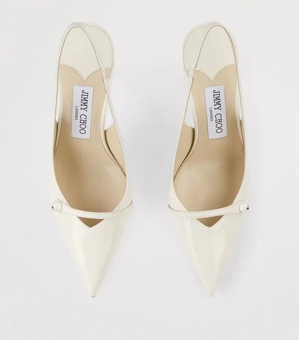 JIMMY CHOO Amita 85 Leather Slingback Pumps