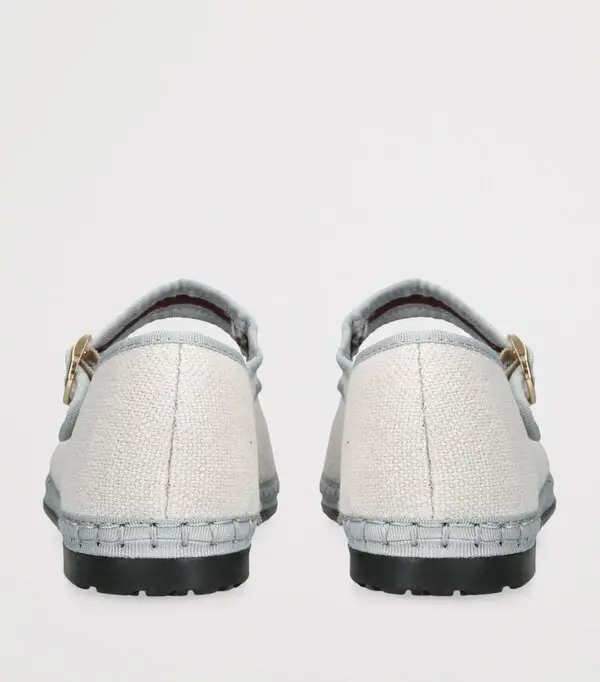 FLABELUS Linen Dalloway Mary Janes - Grey