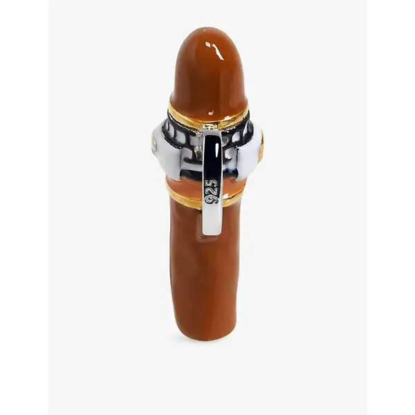 POUBEL Cigar Sterling And Enamel Charm