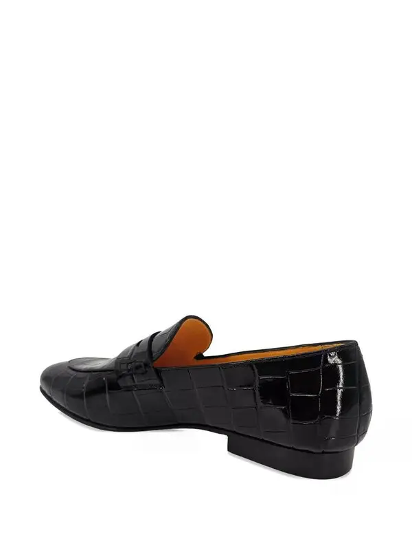 MADISON MAISON Crocodile-effect Penny Loafers