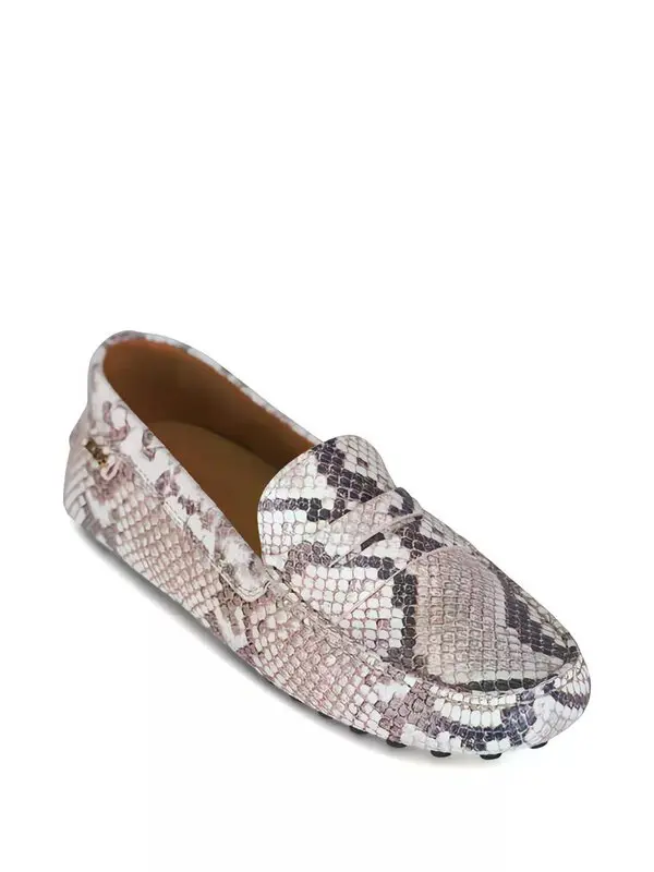 TOD'S Gommino Embossed Snakeskin Loafers