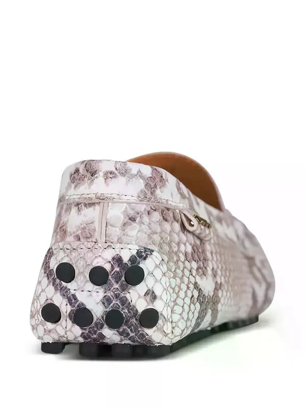 TOD'S Gommino Embossed Snakeskin Loafers