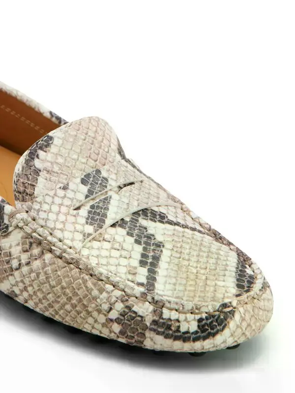 TOD'S Gommino Embossed Snakeskin Loafers