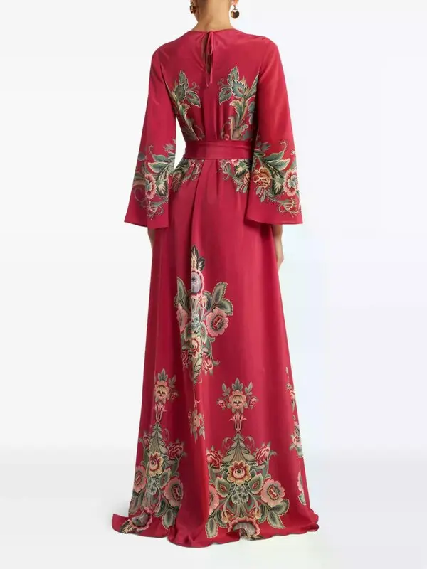 Etro Printed Belted Maxi Dress