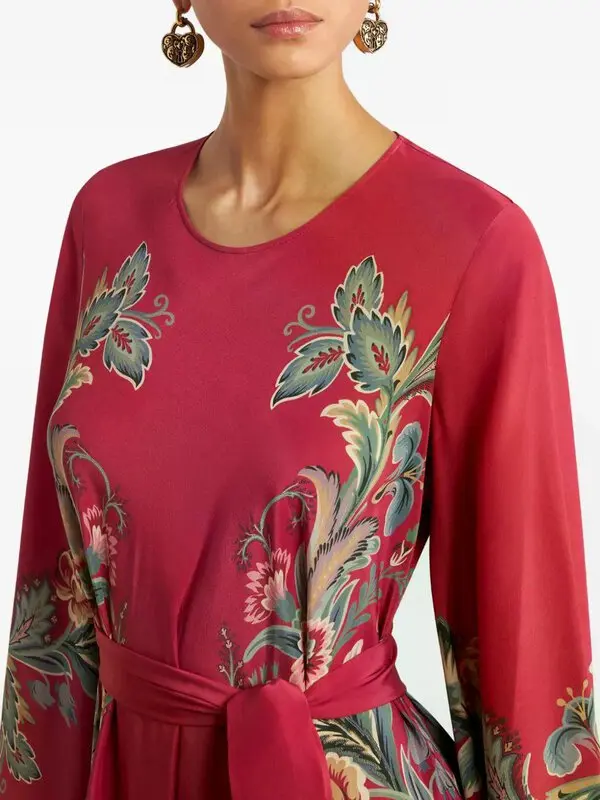 Etro Printed Belted Maxi Dress