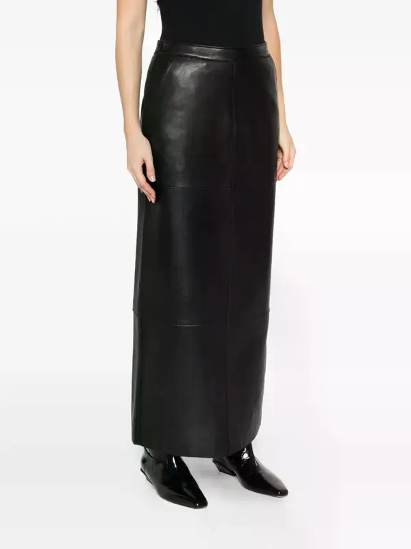 P.a.r.o.s.h Panelled Leather A-line Skirt
