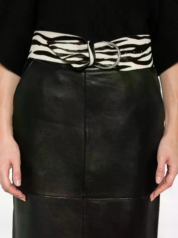 P.a.r.o.s.h Panelled Leather A-line Skirt