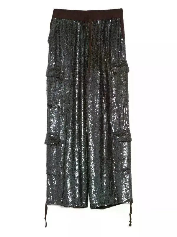 P.a.r.o.s.h Sequin-embellished Pocket Trousers - Brown