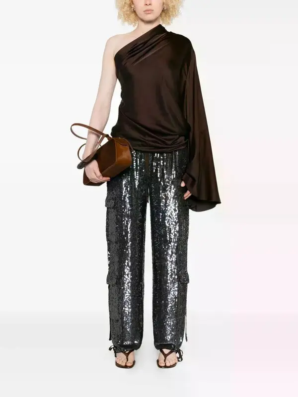 P.a.r.o.s.h Sequin-embellished Pocket Trousers - Brown