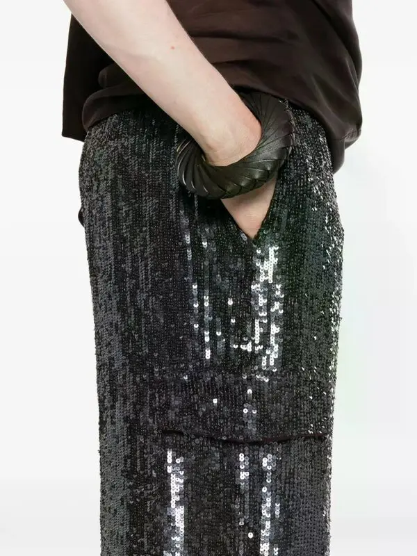 P.a.r.o.s.h Sequin-embellished Pocket Trousers - Brown
