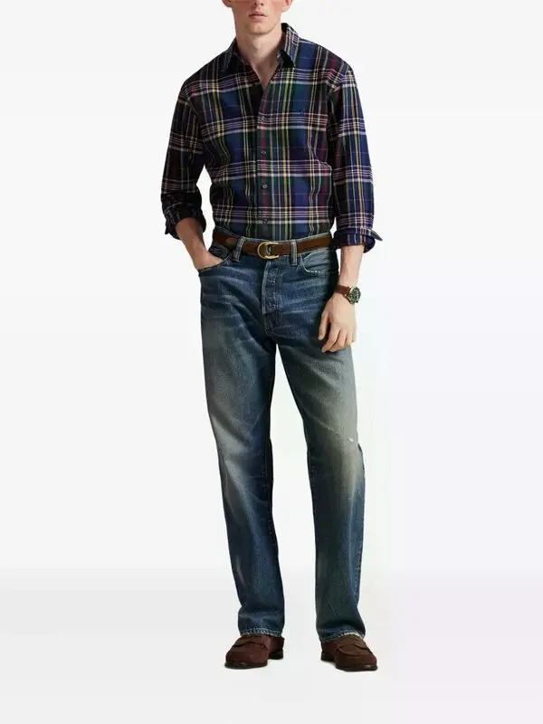 Polo Ralph Lauren Brushed Plaid Shirt - Blue