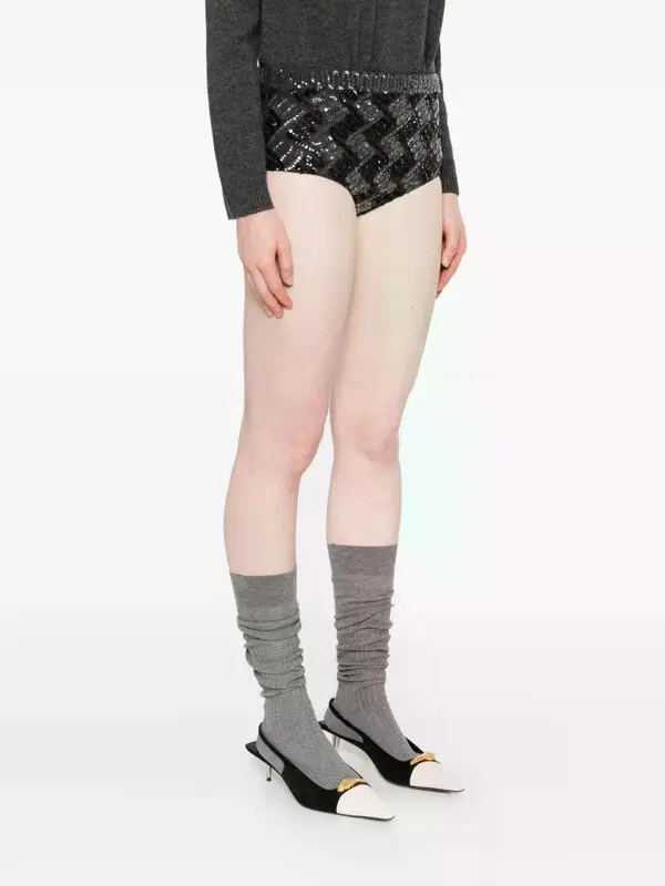 P.a.r.o.s.h Patterned Sequin-embellished Mini Shorts