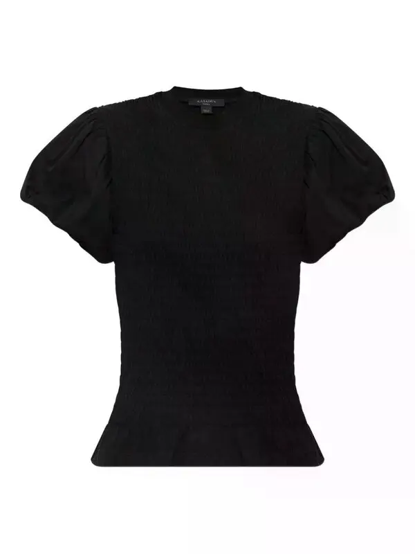 ALLSAINTS Smocked Puff-sleeve Top