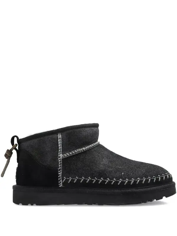 UGG Braided-detail Leather Boots - Black