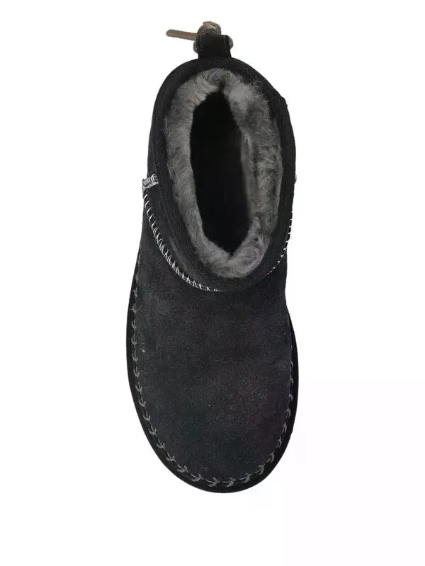 UGG Braided-detail Leather Boots - Black