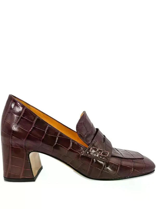 MADISON MAISON Crocodile-embossed Heeled Loafers