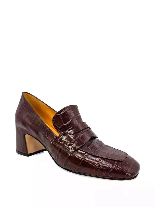 MADISON MAISON Crocodile-embossed Heeled Loafers
