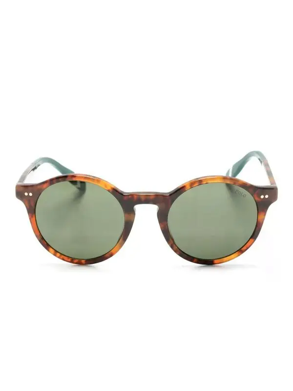 POLO RALPH LAUREN EYEWEAR Tortoiseshell-effect Round-frame Sunglasses