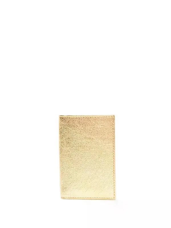 Comme Des Garçons Logo-debossed Metallic Wallet - Gold